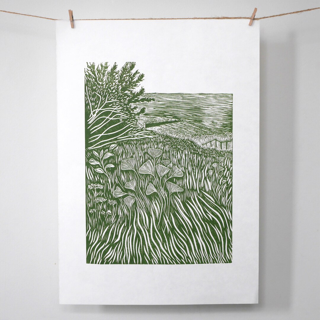 Tankerton Beach Original Limited Edition Lino Print Linocut - Etsy