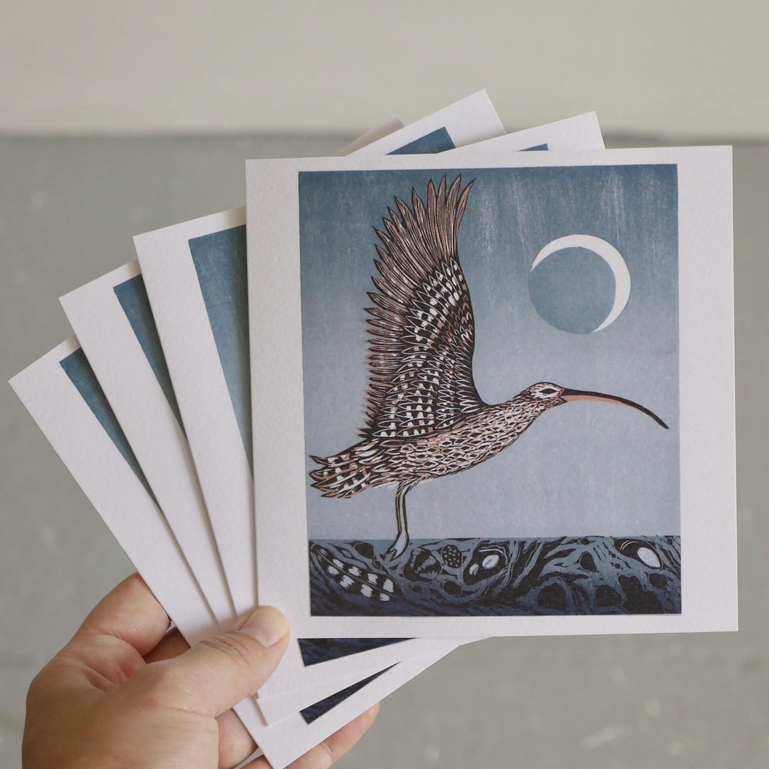 Beneath a January Sky II - Woodcut Print Bird Art/greetings Card - Etsy