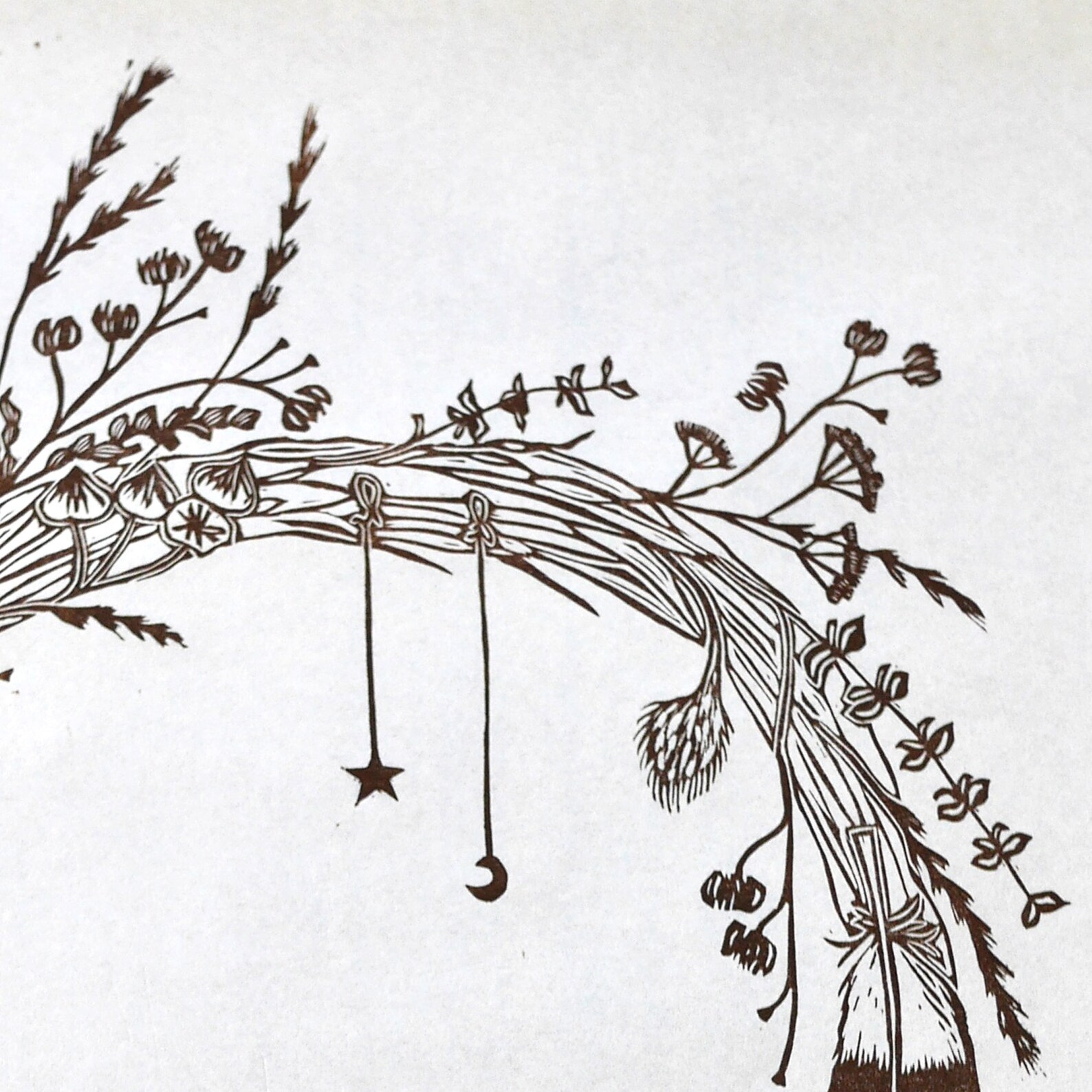 Foraged Wreath Original Limited Edition Lino Print Linocut | Etsy