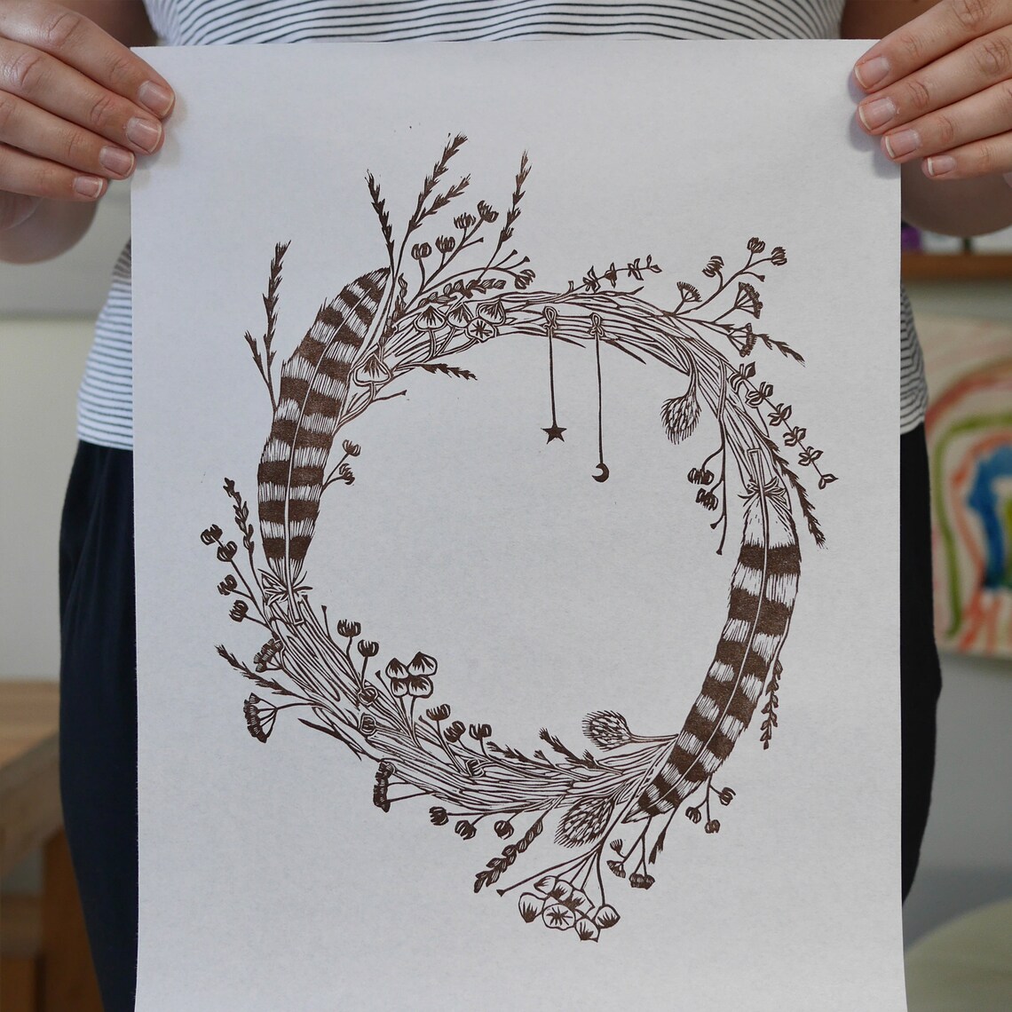 Foraged Wreath Original Limited Edition Lino Print Linocut | Etsy