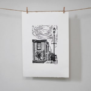 Seaside Cottage Original Limited Edition Lino Print, Linocut Print ...