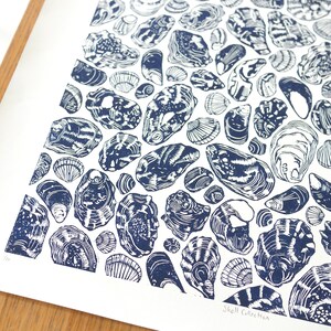 Shell Collection Original Limited Edition Lino Print, Linocut Print ...