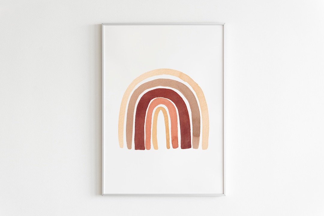 Rainbow Handpainted Watercolor Digital Print - Etsy