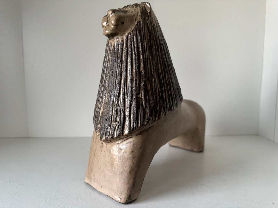A Very Rare Ceramic Lion Sculpture From Emanuel artist Name Emiel ...