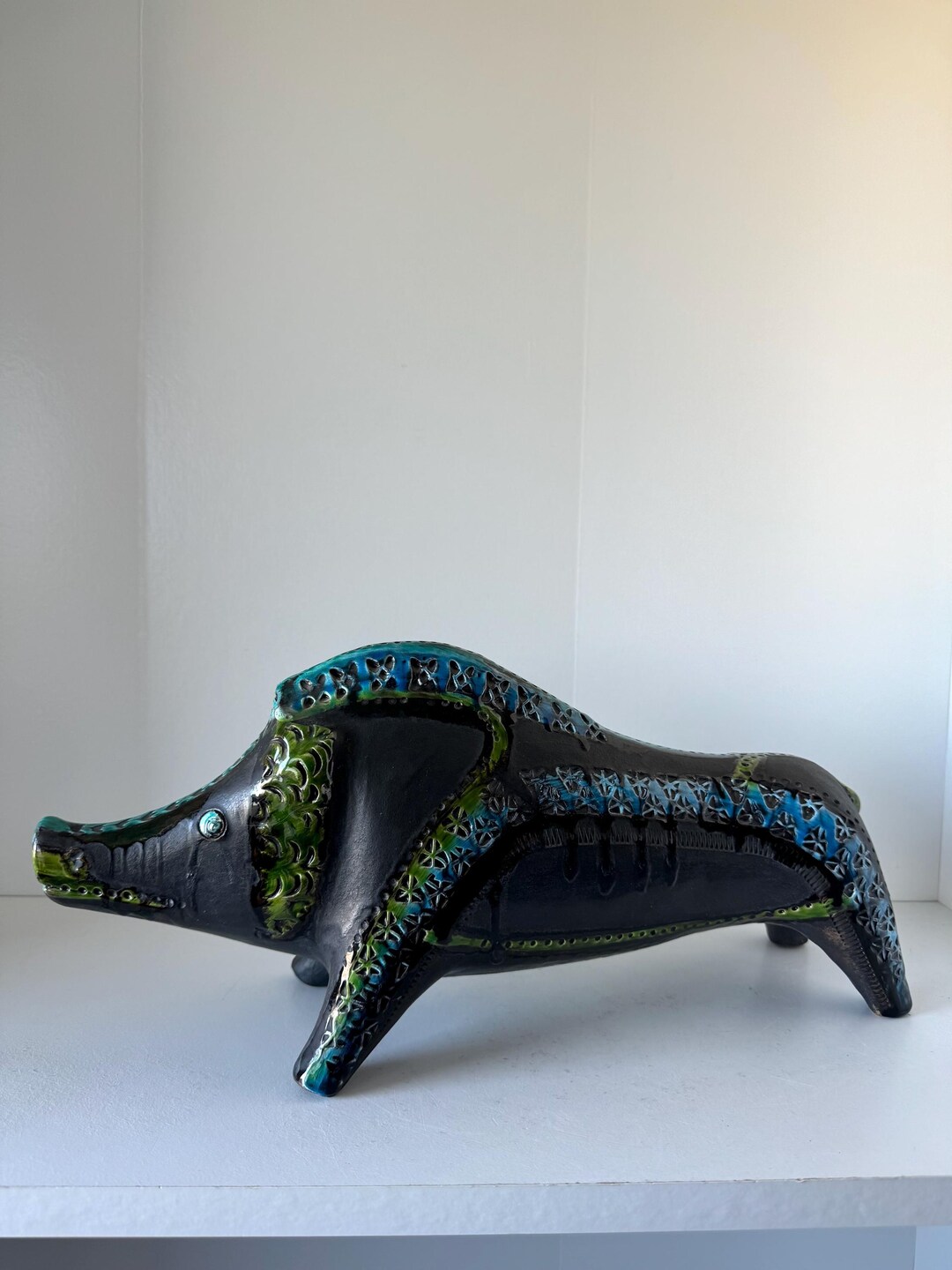 A Beautiful and RARE XXL Genovese Bitossi/aldo Londi Boar, Form Number ...