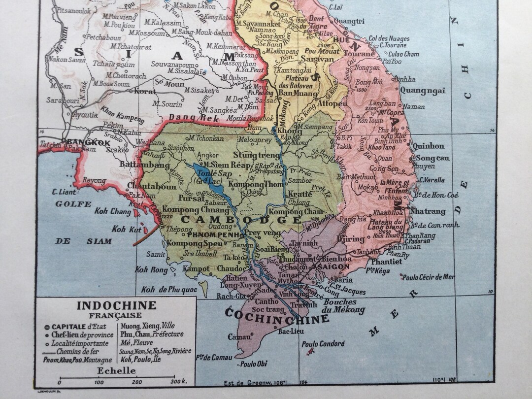 Indochina, French Indochina, Siam, Cambodia, Annam, Cochinchina, Tonkin ...