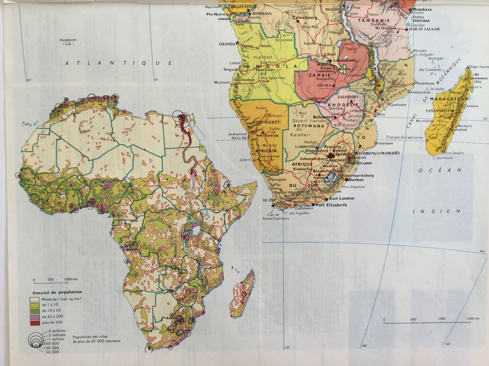 1960 MAP poster AFRICA Vintage Print Carte vintage | Etsy