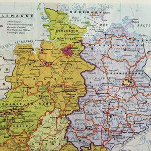 1960 CARTE ALlemagne RDA/RFA Germany Map Original | Etsy