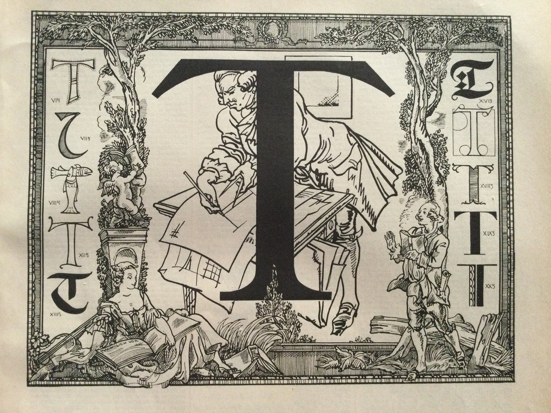 Letter T Vintage Letter Poster First Name - Original Plate Initial ...