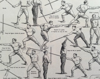 Vintage Cane Fighting Poster - Etsy