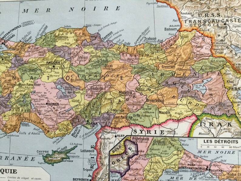 Vintage Maps TURKEY MAP Map of Turkey Vintage Poster - Etsy Canada