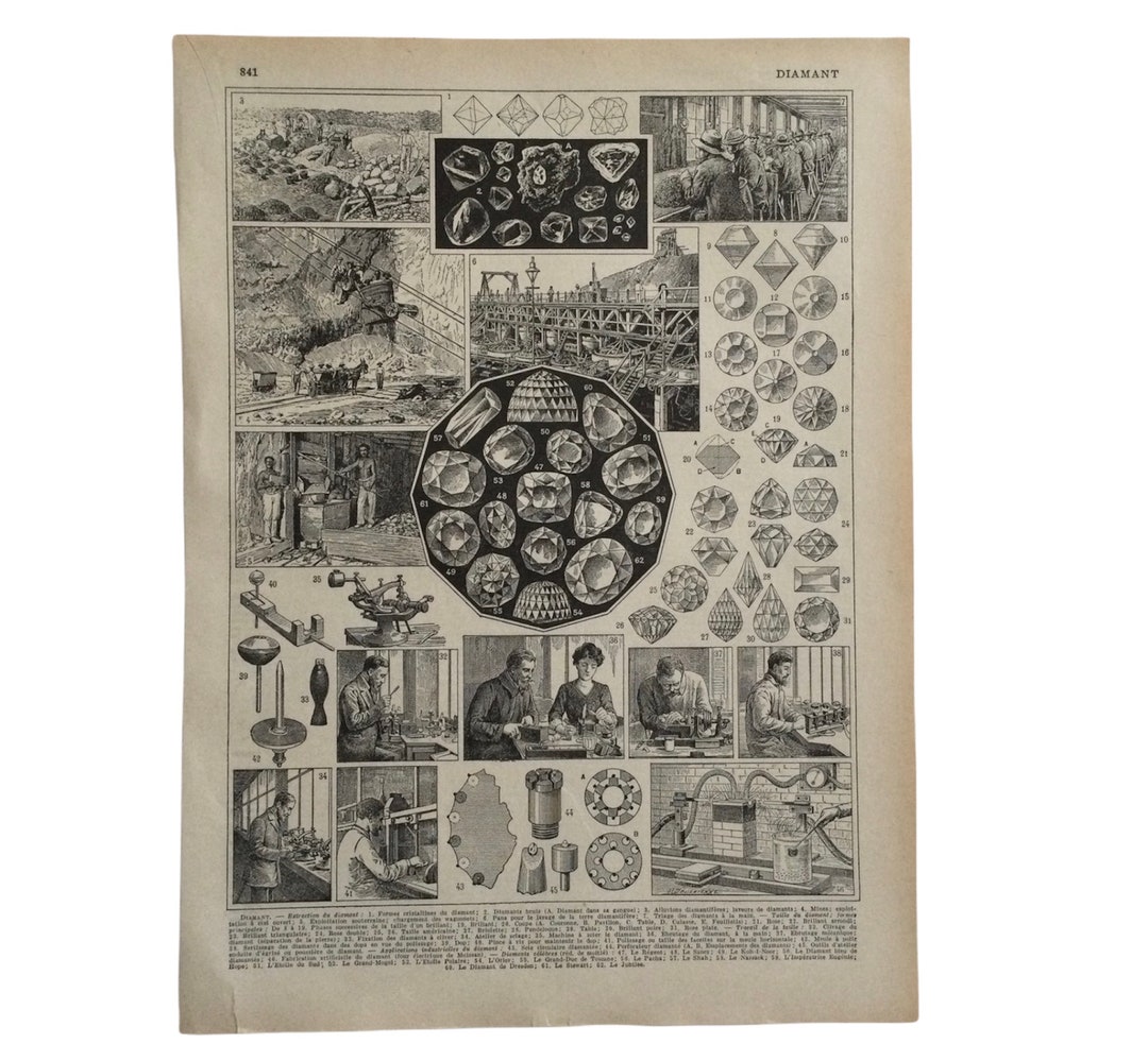 1912 Diamond, Extraction, Shapes, Precious Stone, Diamond Mines ...