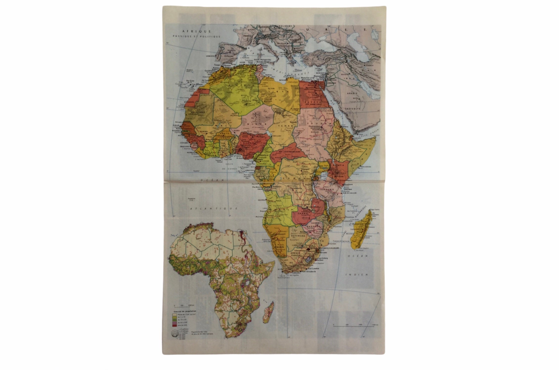 1960 MAP poster AFRICA Vintage Print Carte vintage | Etsy