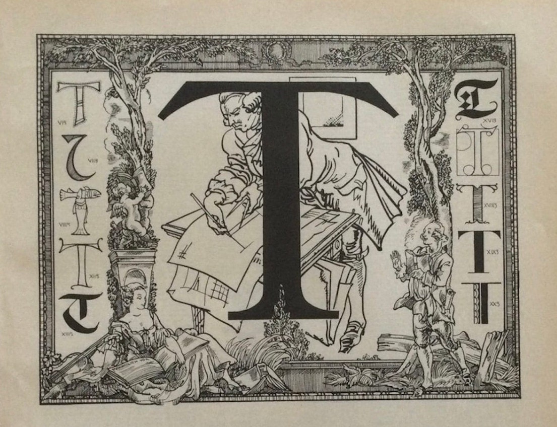 Letra T Cartel de carta vintage Nombre Placa original Cartel inicial ...