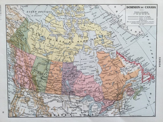 CANADA Carte Ancienne CANADA MAP Dominion of Canada | Etsy