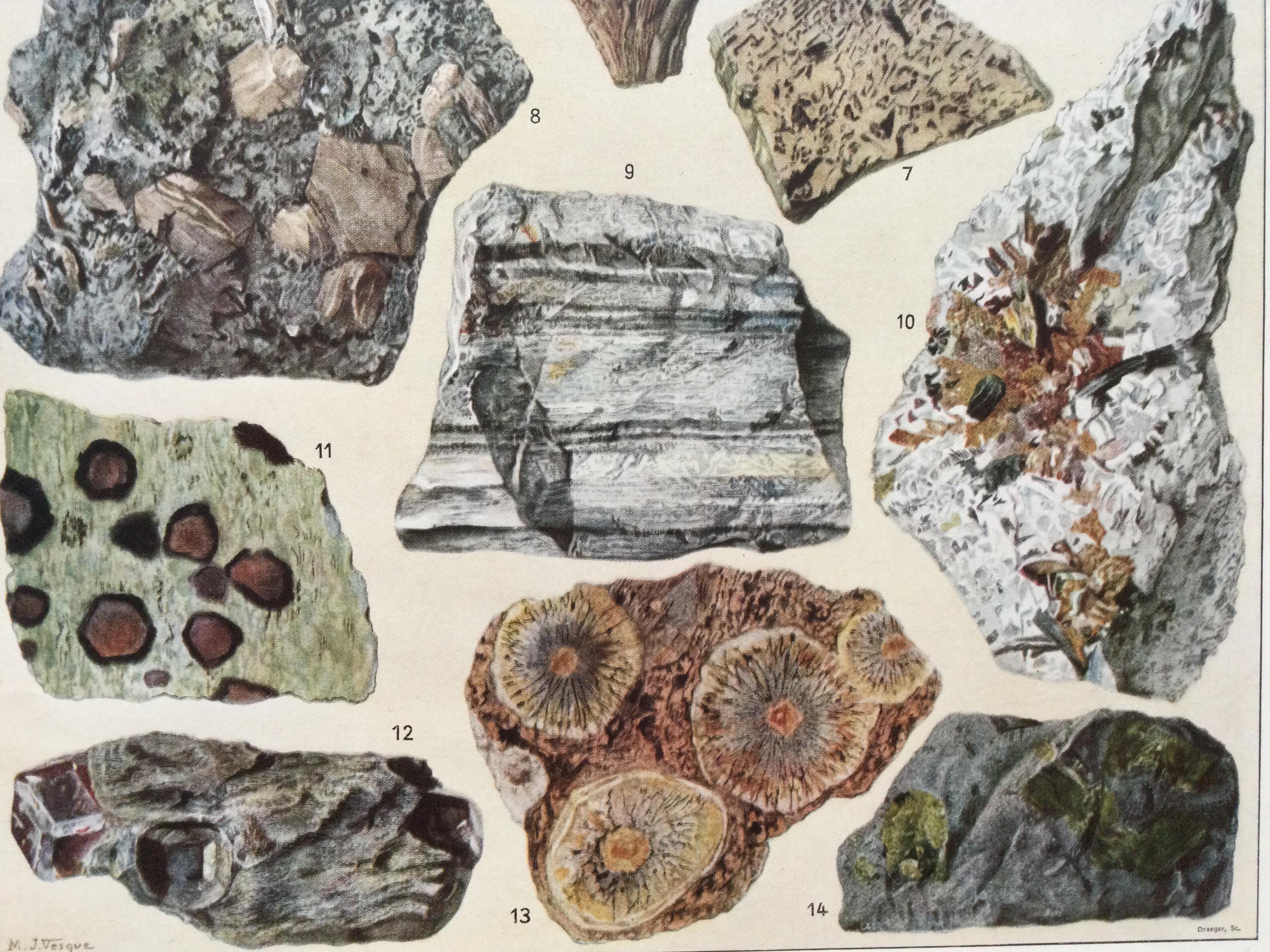 1912 Geology - Rocks and Stones France Poster - France Antique Poster ...