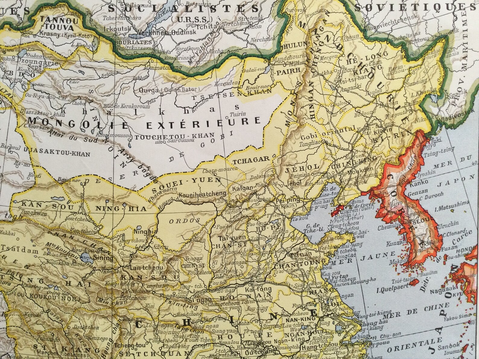 CHINA MAP CHINA Old Map Vintage Map Antique Print French Vintage Print ...