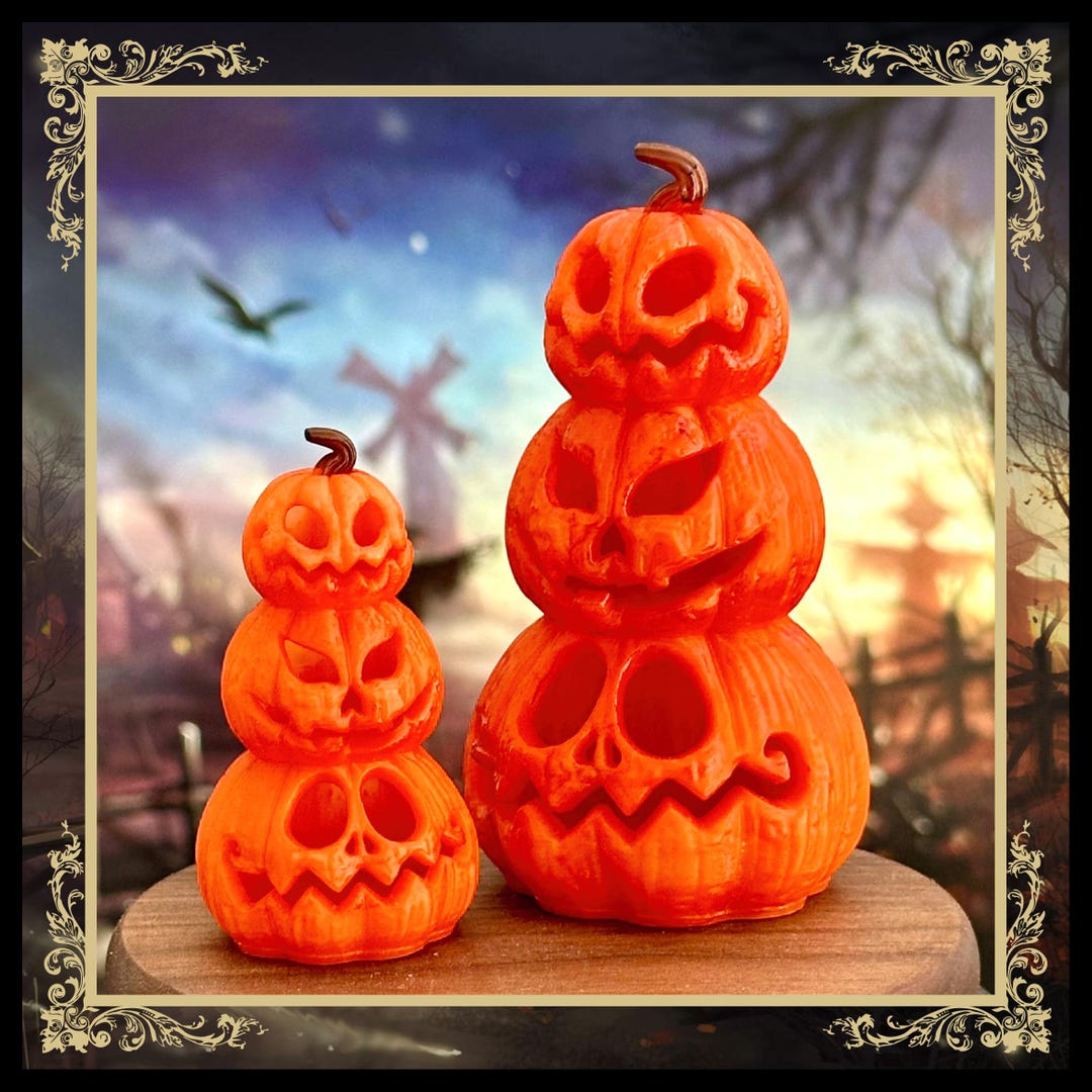 Dollhouse / Miniature Stack O'jacks Halloween Decor - Two Sizes for 1: ...
