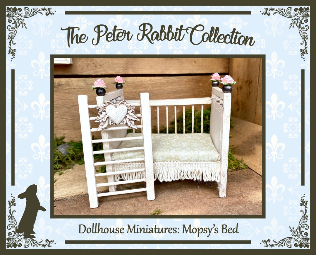 Dollhouse / Miniature Peter Rabbit Collection : Mopsy's Bed - Etsy