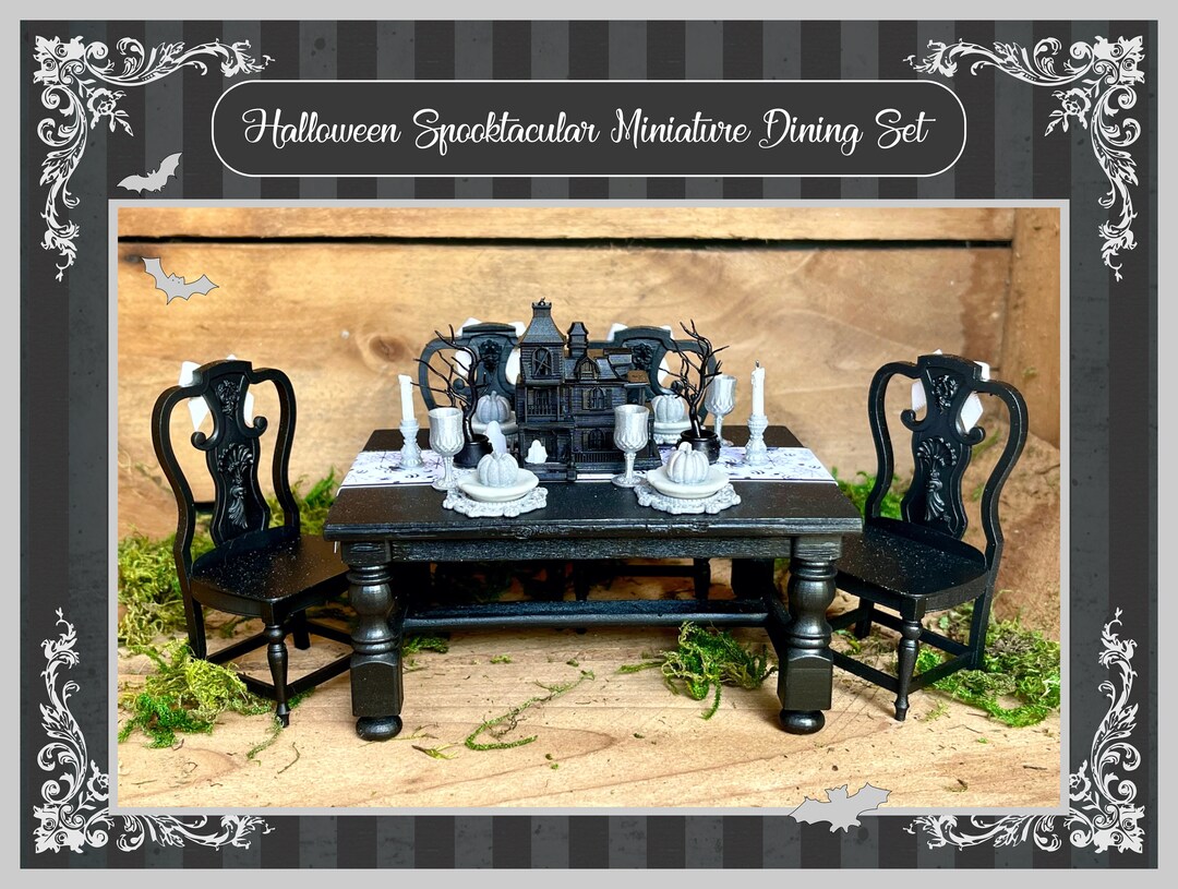 Dollhouse / Miniature Halloween Spooktacular Dining Table - Etsy