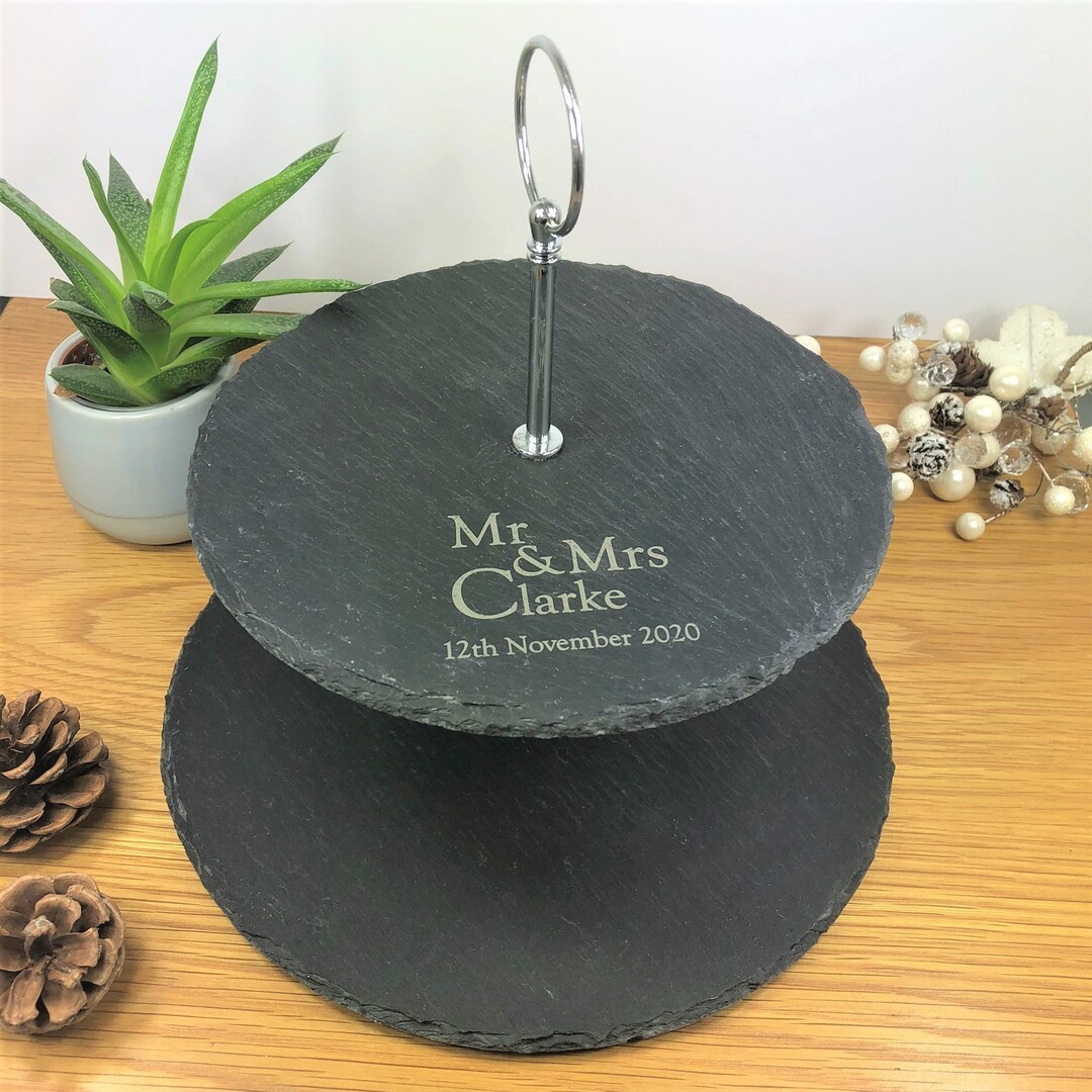 Personalised Slate Cake Stand - Etsy UK