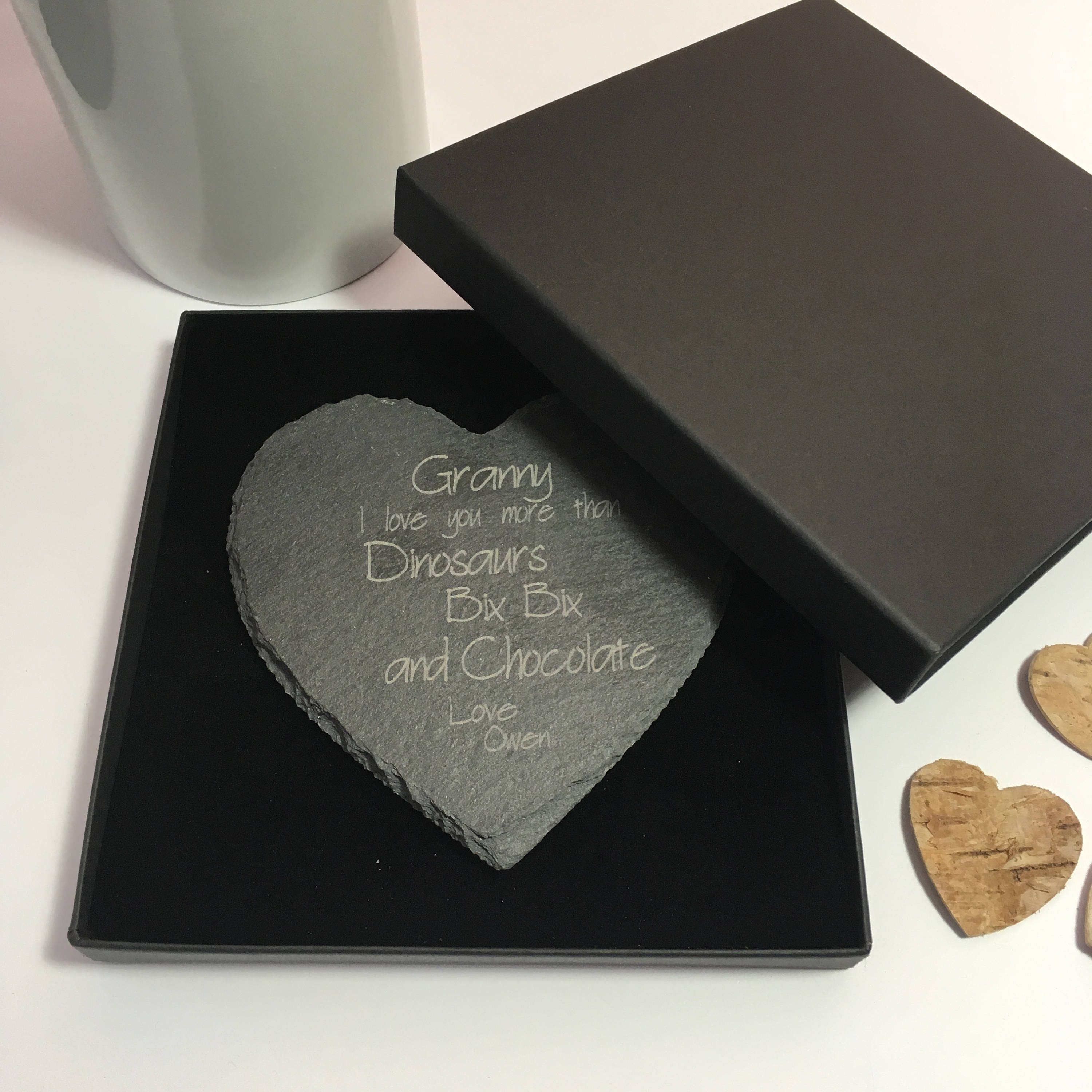 Personalised Heart Shaped Slate Coaster Mothers Day Gift - Etsy UK