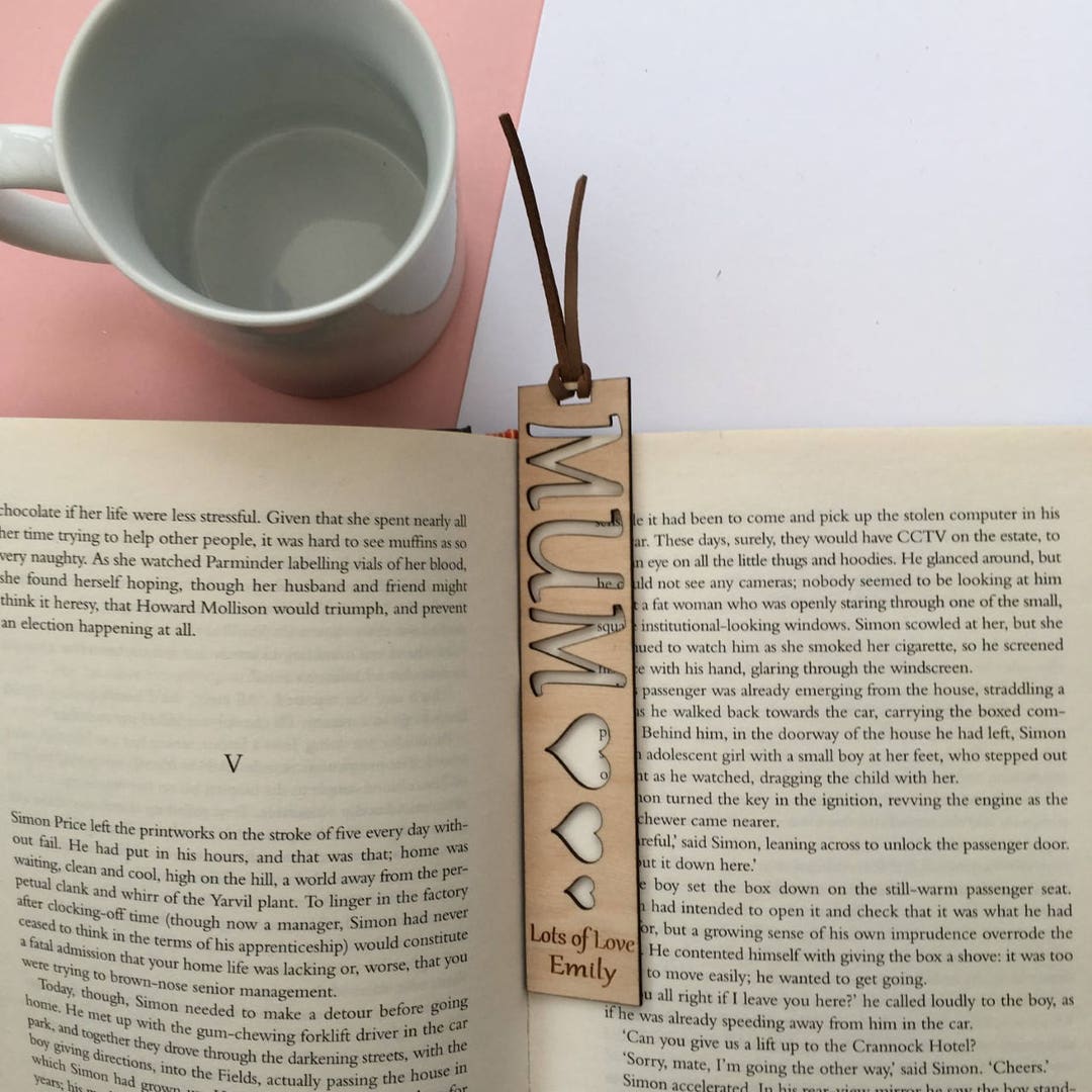 Personalisiertes Lesezeichen aus Holz, Muttertag & Vatertagsgeschenk ...