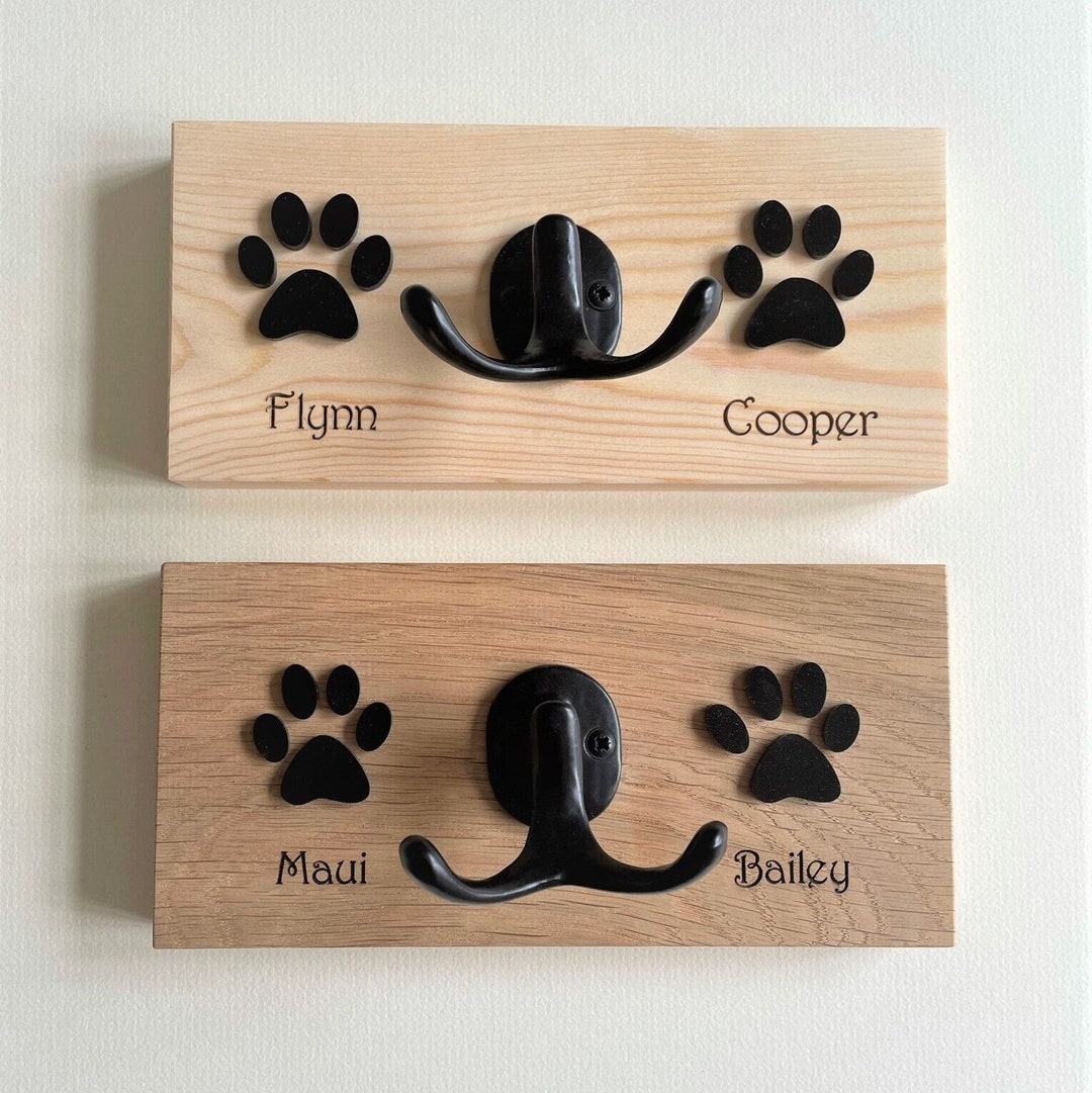 Personalised Dog Lead Hook, Wooden Lead Hanger, Dog Gift. - Etsy