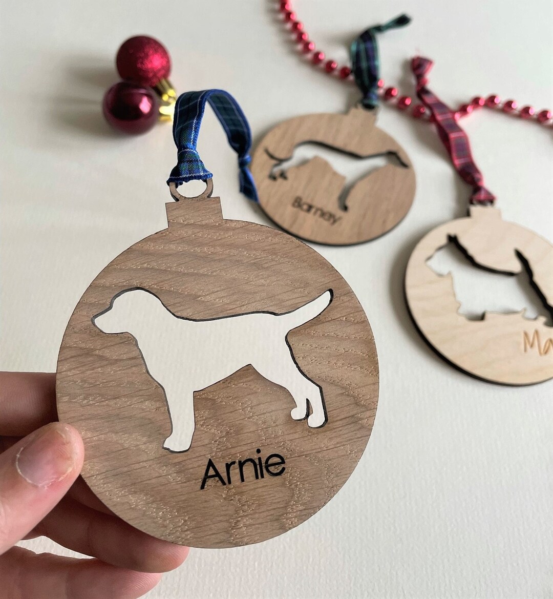 Personalised Dog Christmas Bauble: Laser Cut Pet Ornament, Various ...