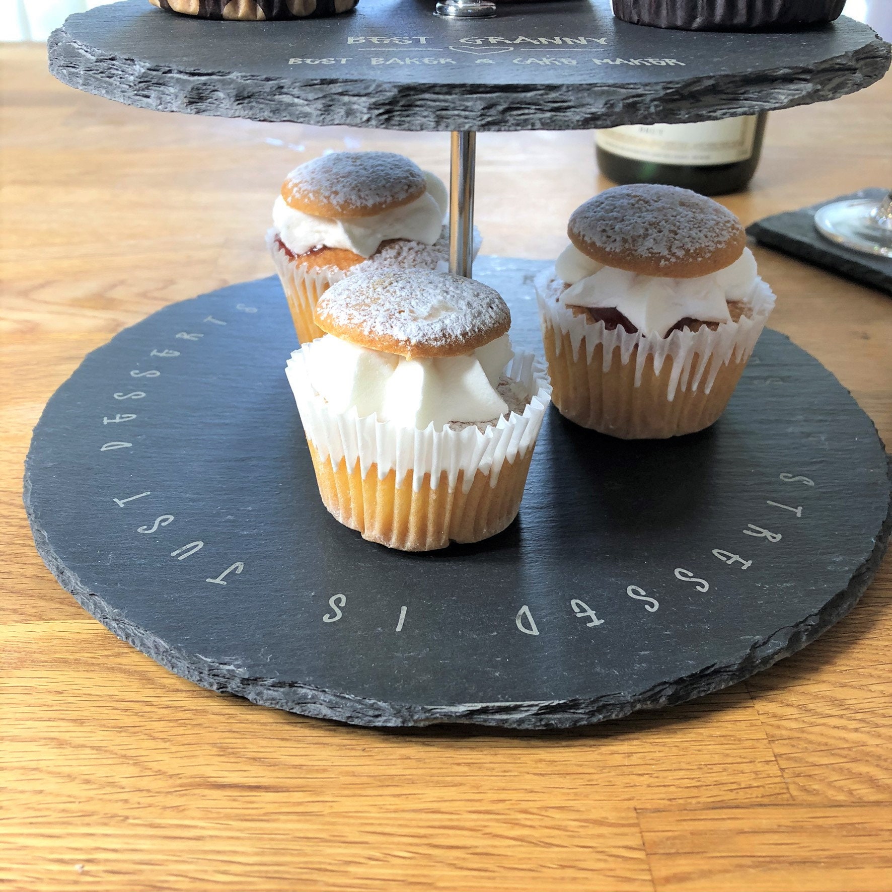 Personalised Slate Cake Stand Mothers Day Fathers Day | Etsy