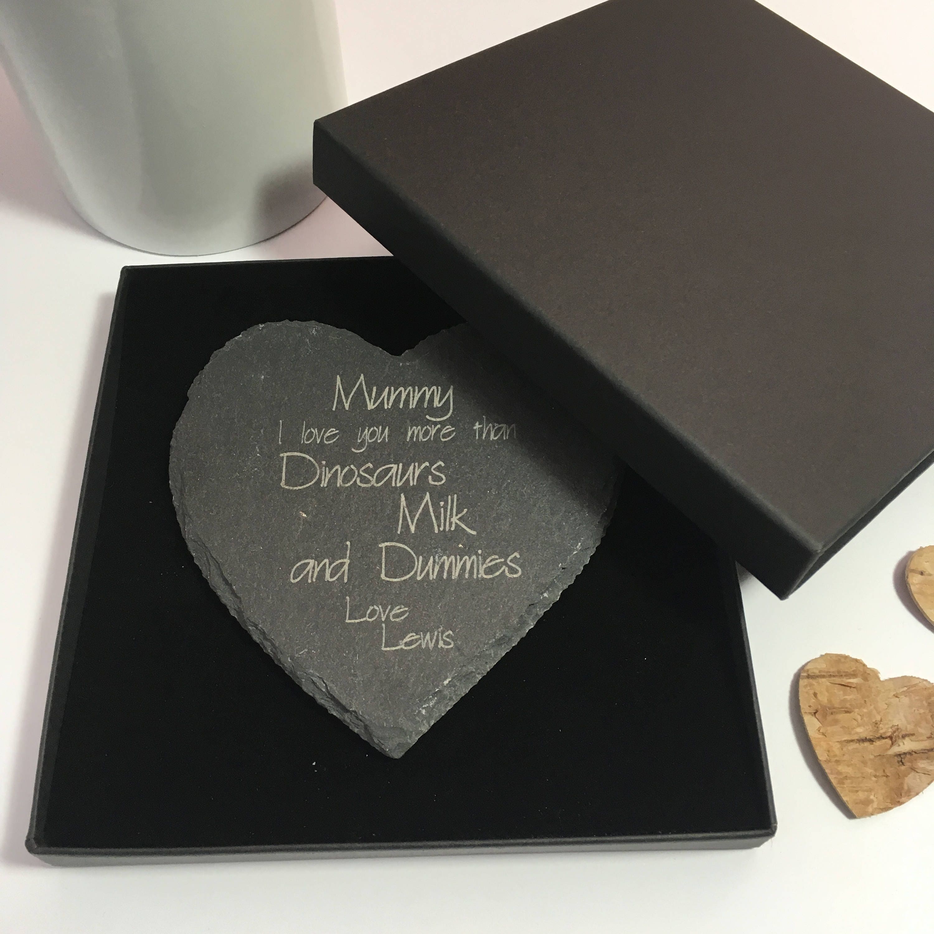 Personalised Heart Shaped Slate Coaster Mothers Day Gift - Etsy UK