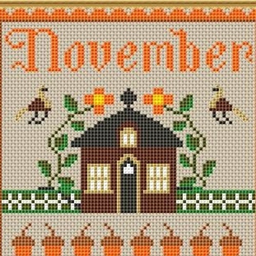 November Cross Stitch Pattern November Monthly Sampler - Etsy