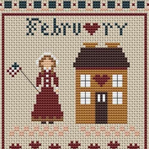February Cross Stitch Pattern February Monthly Sampler - Etsy