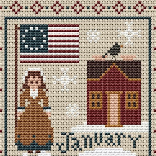 January Cross Stitch Patternjanuary Monthly Sampler Calendar - Etsy
