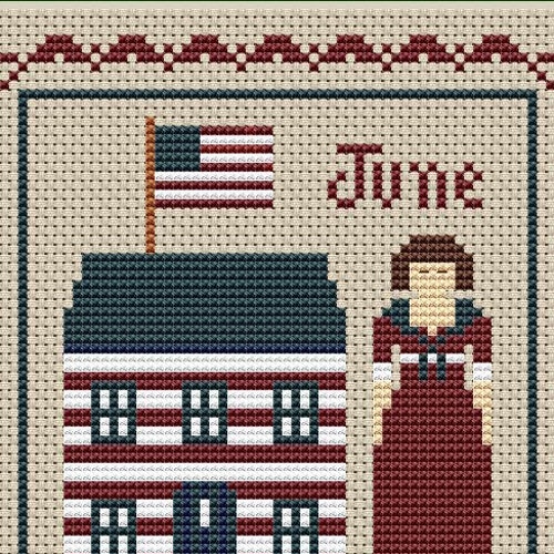 June Cross Stitch Pattern June Monthly Sampler Calendar - Etsy