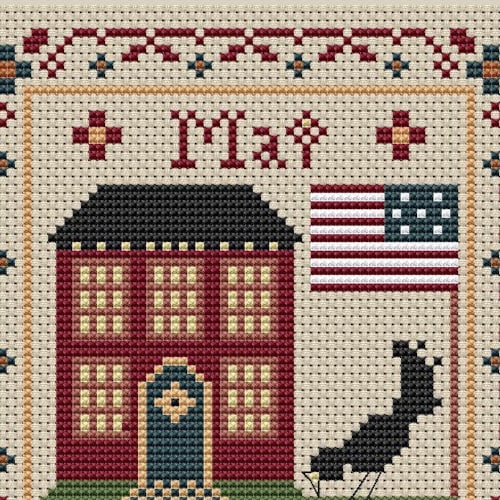 House Sampler Primitive Cross Stitch Pattern House Cross - Etsy