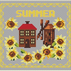 Cross Stitch Pattern Season Summer Cross Stitch Pattern,mill Windmill ...