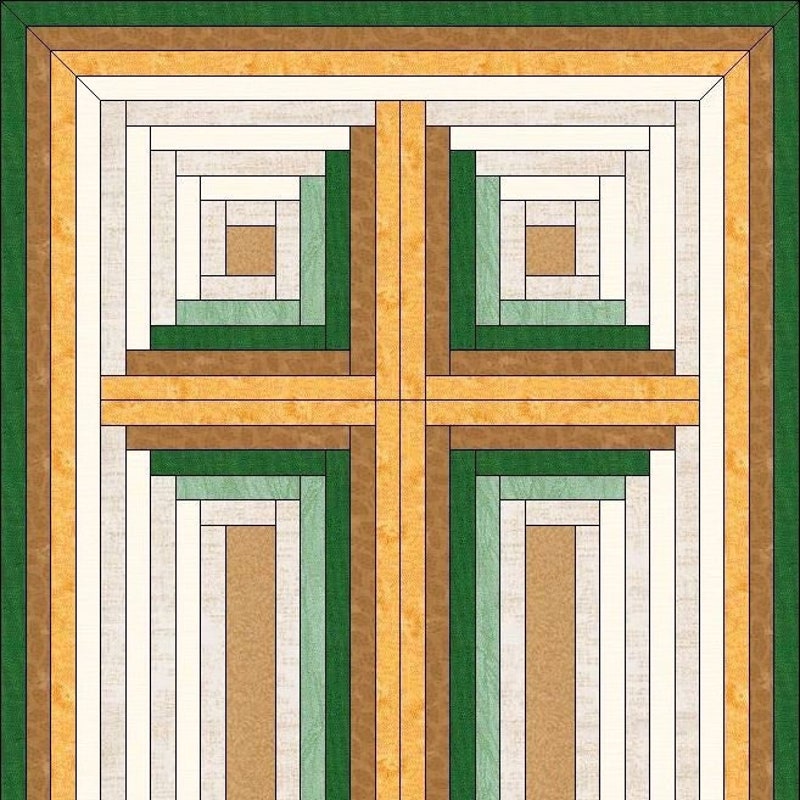 Log Cabin Cross Quilt Pattern - Etsy