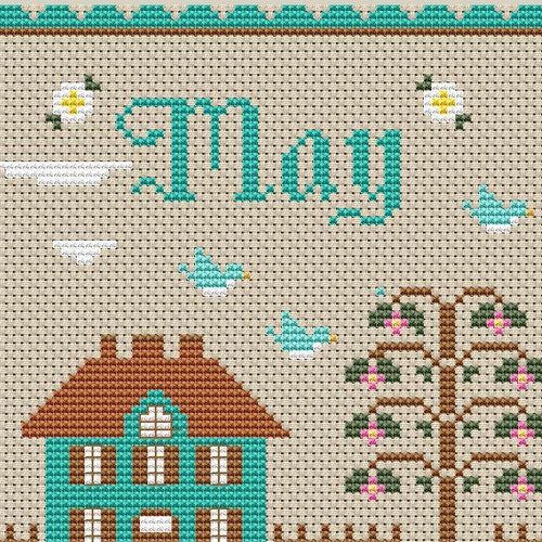 August Cross Stitch Pattern August Monthly Sampler Calendar - Etsy