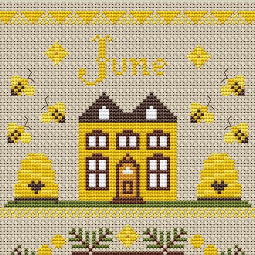 June Cross Stitch Pattern June Monthly Sampler Calendar - Etsy