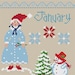 Calendar Girls, January Cross Stitch Pattern,january Monthly Sampler ...