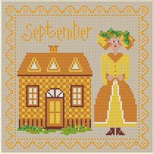 Calendar Girls, September Cross Stitch Pattern, September Monthly ...