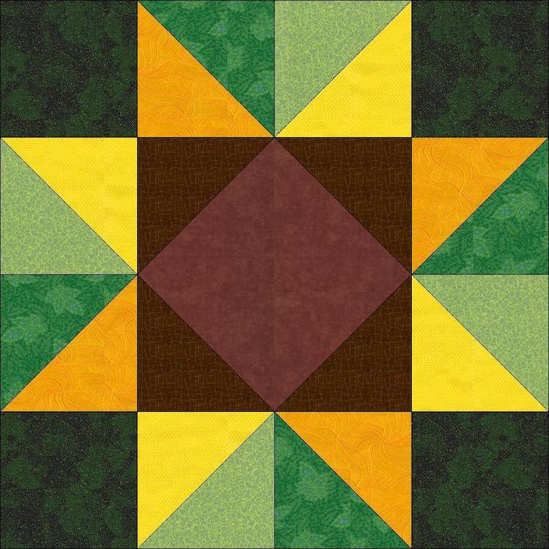 Sunflower Quilt Block Pattern - Etsy