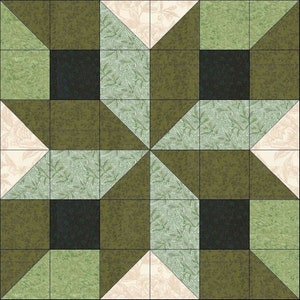 Digital PDF Quilt Block Pattern|boxy Star Quilt Block Pattern|modern ...