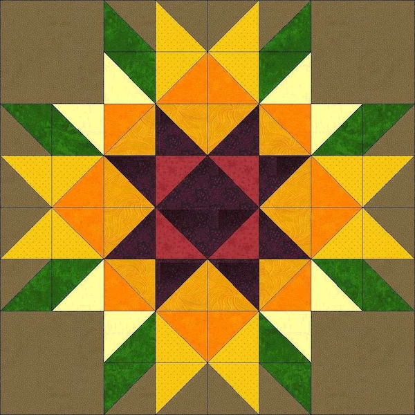 Sunflower Quilt Block Pattern - Etsy