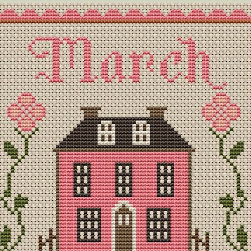 March Cross Stitch Pattern Marchl Monthly Sampler Calendar - Etsy