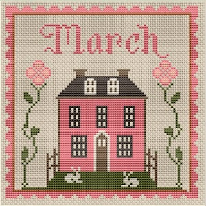 March Cross Stitch Pattern March Monthly Sampler Calendar - Etsy