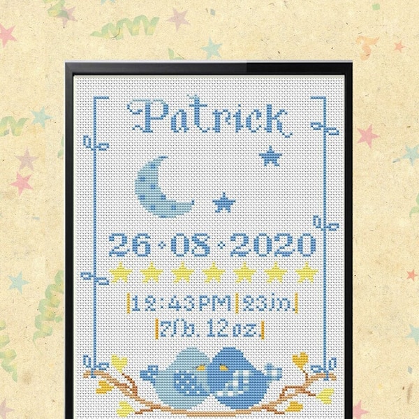 Birth Sampler - Etsy