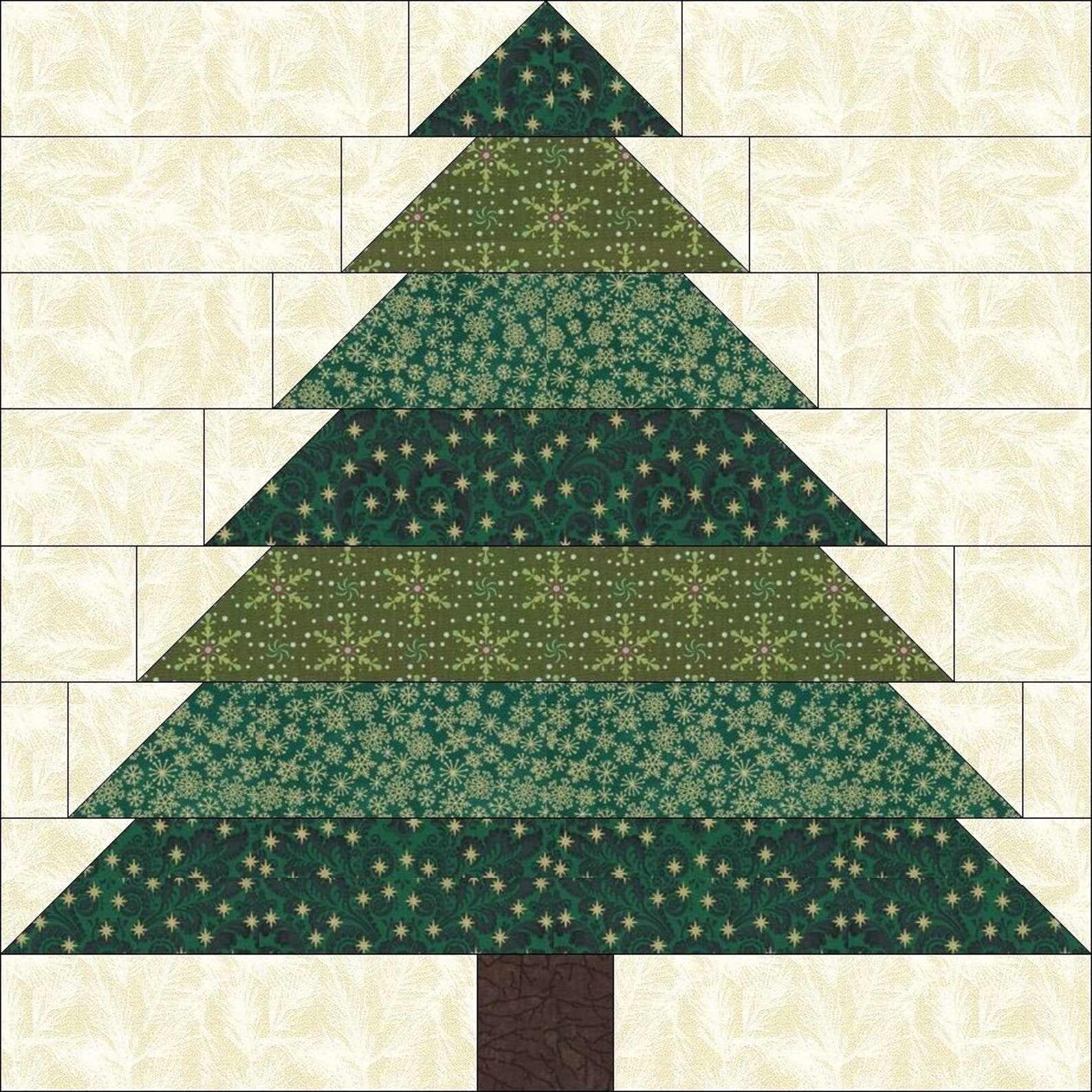 Digital Pdf|christmas Tree (2) Quilt Block Pattern|modern Patchwork ...