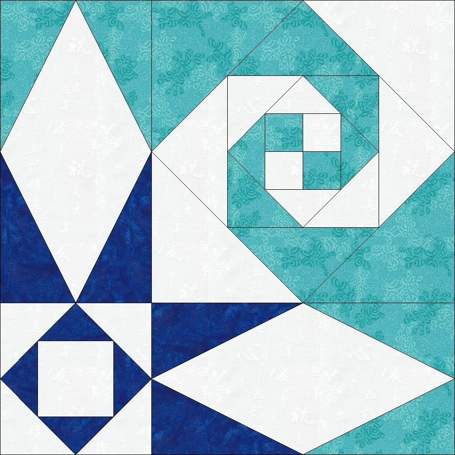 Digital PDF Quilt Block Pattern|storm at Sea and Snail Trail Quilt ...